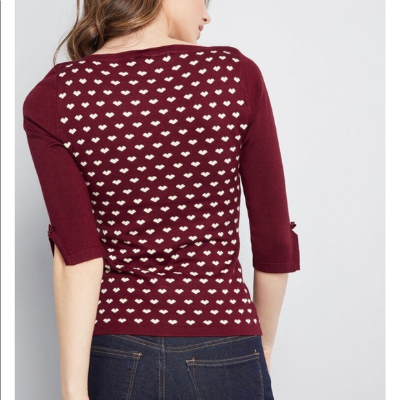 Modcloth | Sweaters | Modcloth Up To Parisienne Hearts Sweater | Poshmark